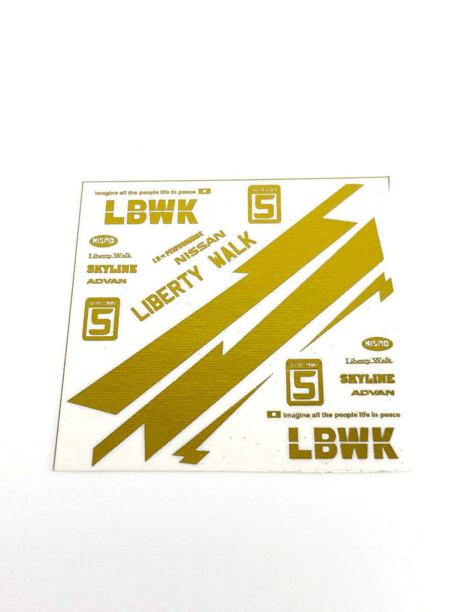 LBWK / Liberty Walk Nissan - Gold - JDM - Waterslide Decals – 164 Lifestyle